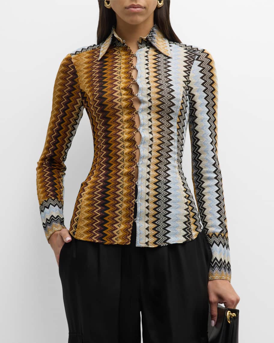 Missoni Chevron Hook-and-Eye Blouse | Neiman Marcus