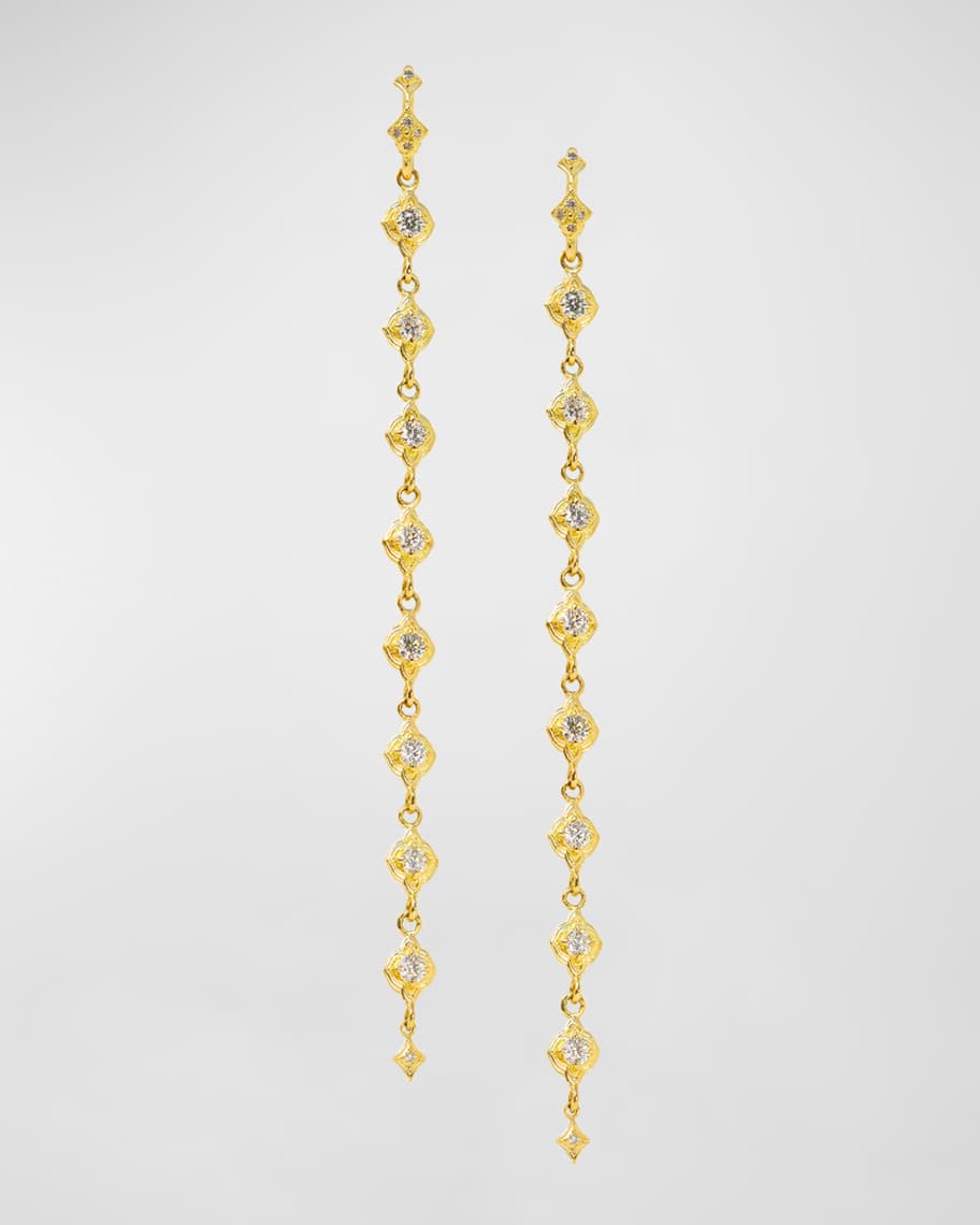 Armenta 18K Yellow Gold Diamond Scroll Drop Earrings | Neiman Marcus