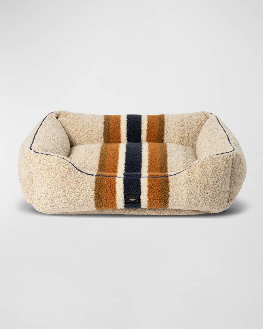 Shinola 36" Striped Sherpa Pet Kuddle Bed | Neiman Marcus