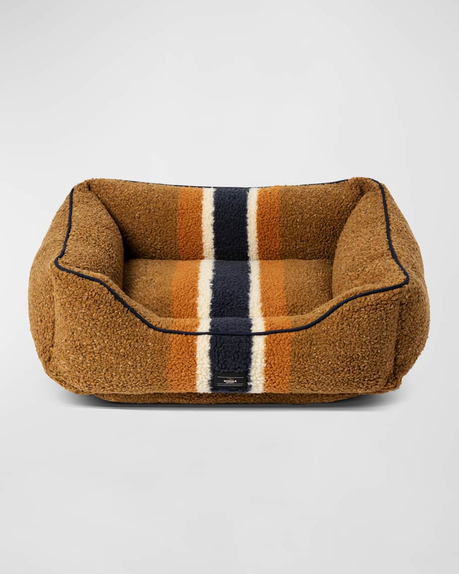 Shinola 42" Striped Sherpa Pet Kuddle Bed | Neiman Marcus
