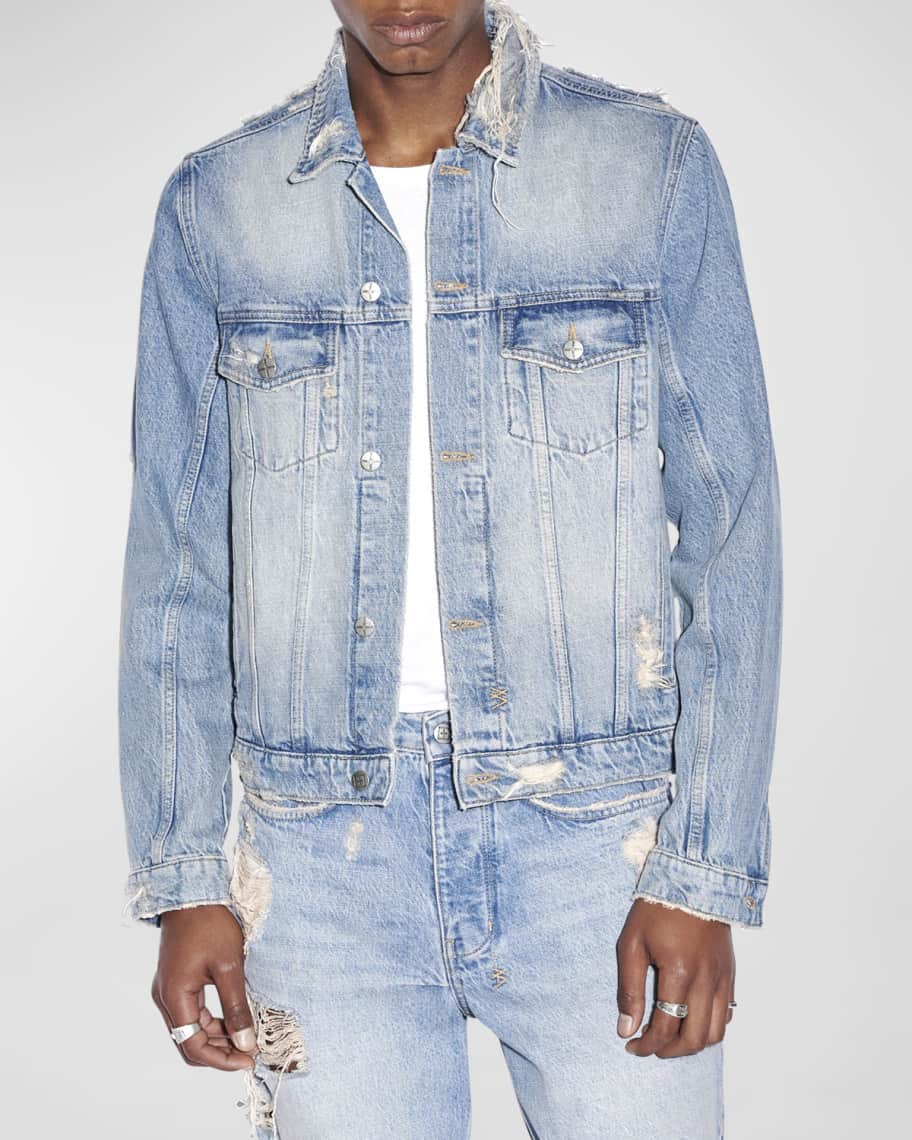 Ksubi Men's Classic Heritage Distressed Trucker Jacket | Neiman Marcus
