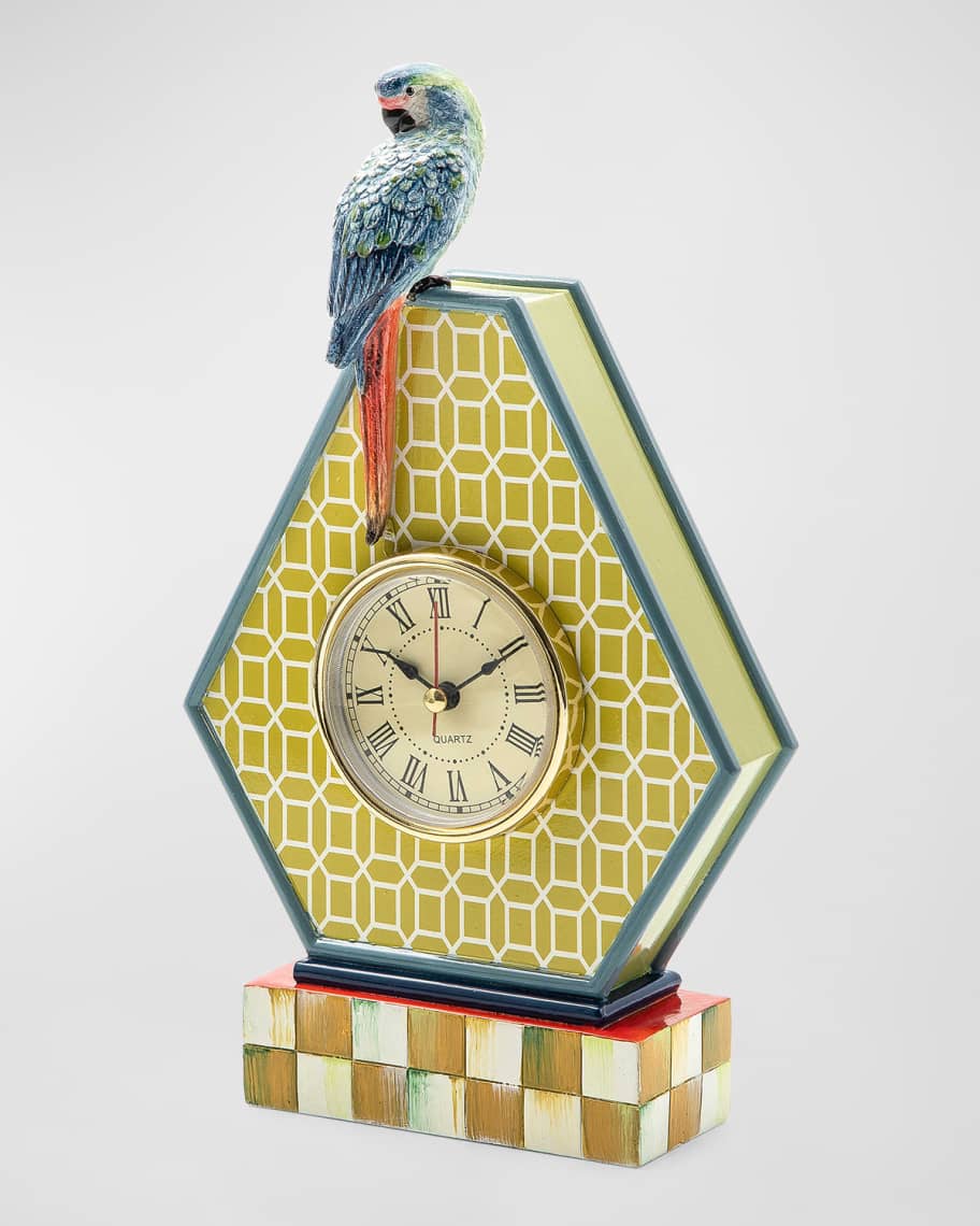 MacKenzie-Childs Fleur de Leaf Parrot Clock | Neiman Marcus