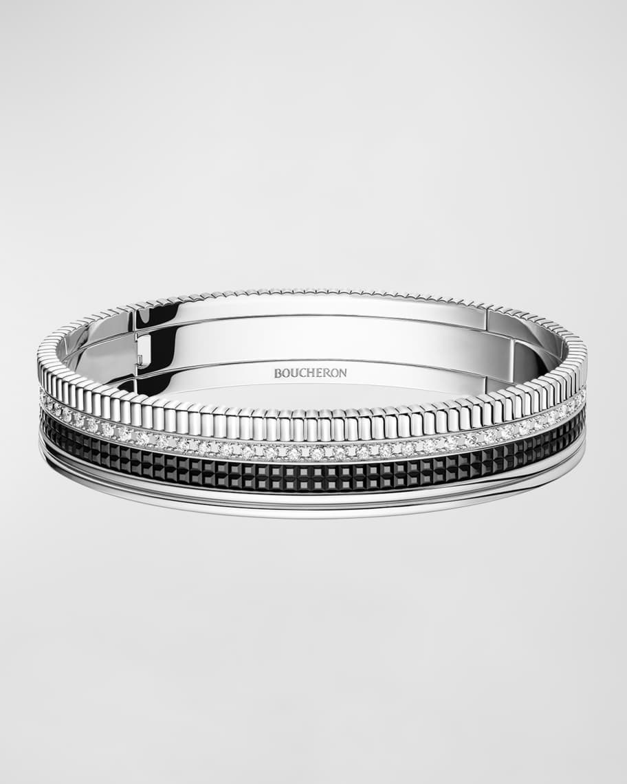Boucheron Quatre 18K White Gold Black Edition Diamond Bangle Bracelet ...