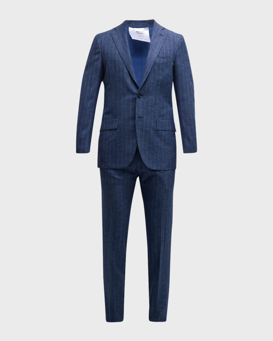Kiton Men's Striped Wool Suit | Neiman Marcus