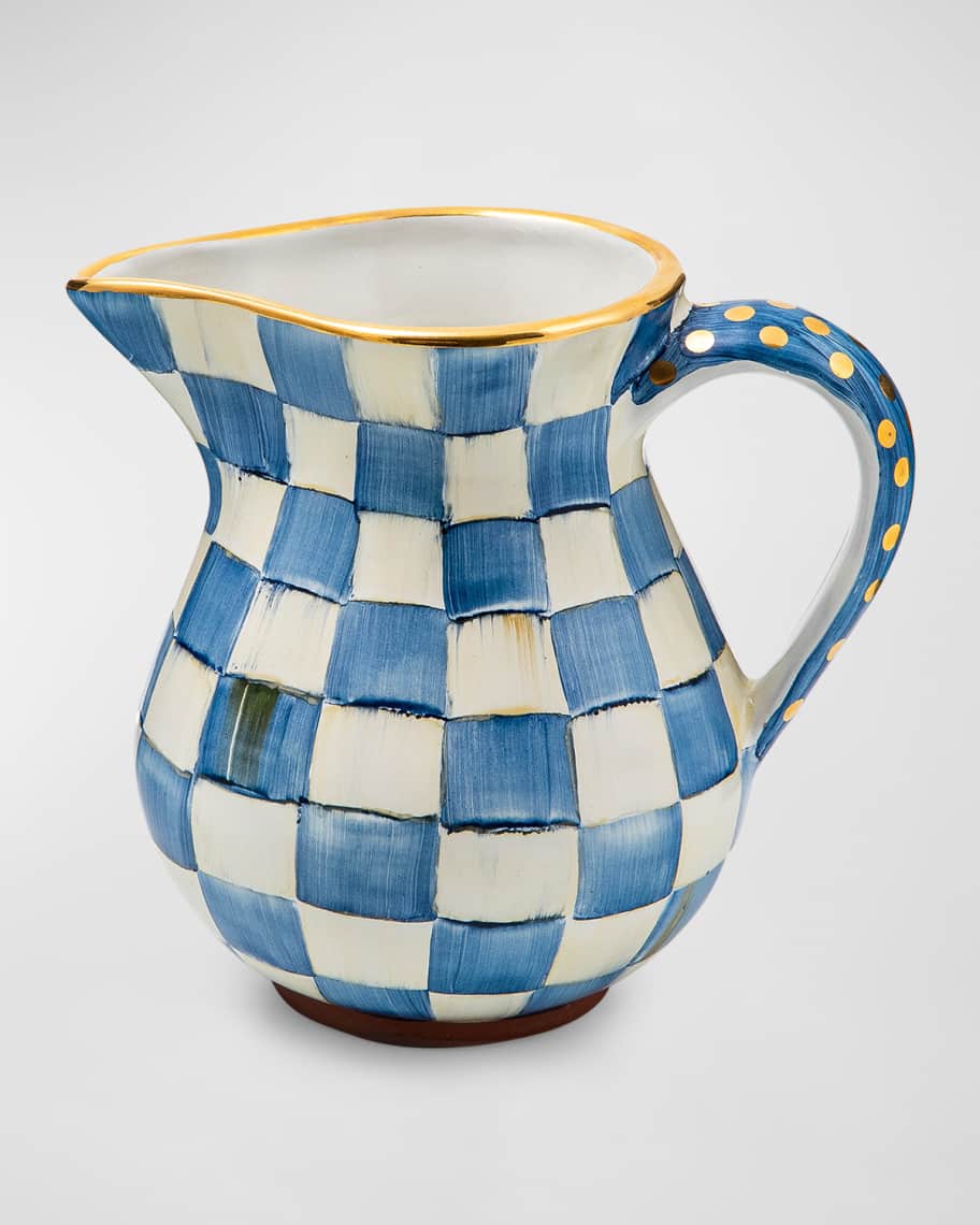 MacKenzie-Childs Royal Check Portly Pitcher, 52 oz. | Neiman Marcus