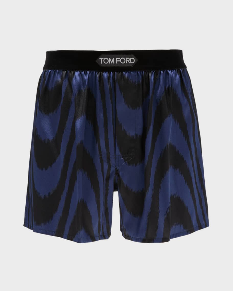 TOM FORD Men's Ikat Wave Silk Boxers | Neiman Marcus