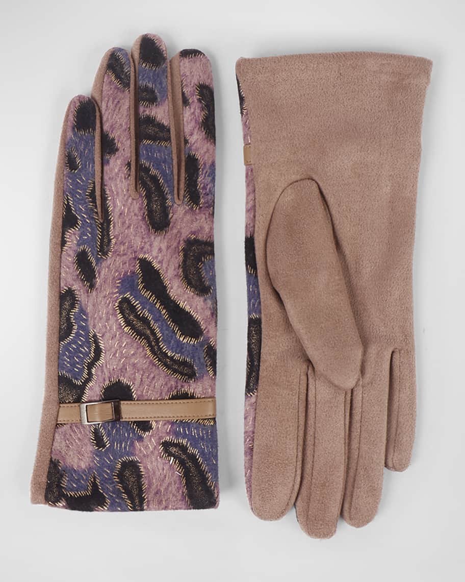 Pia Rossini Tamson Faux-Suede Gloves | Neiman Marcus
