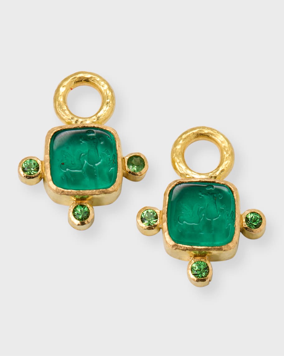 Elizabeth Locke 19K Venetian Glass Intaglio Quadrato Antico Earring ...