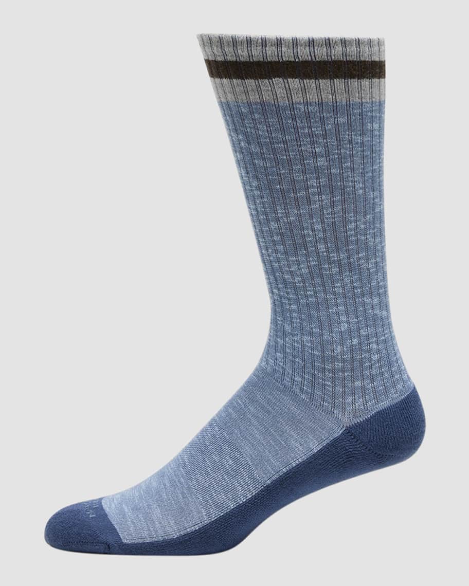 Marcoliani Men's Preppy Stripe Mid-Calf Socks | Neiman Marcus