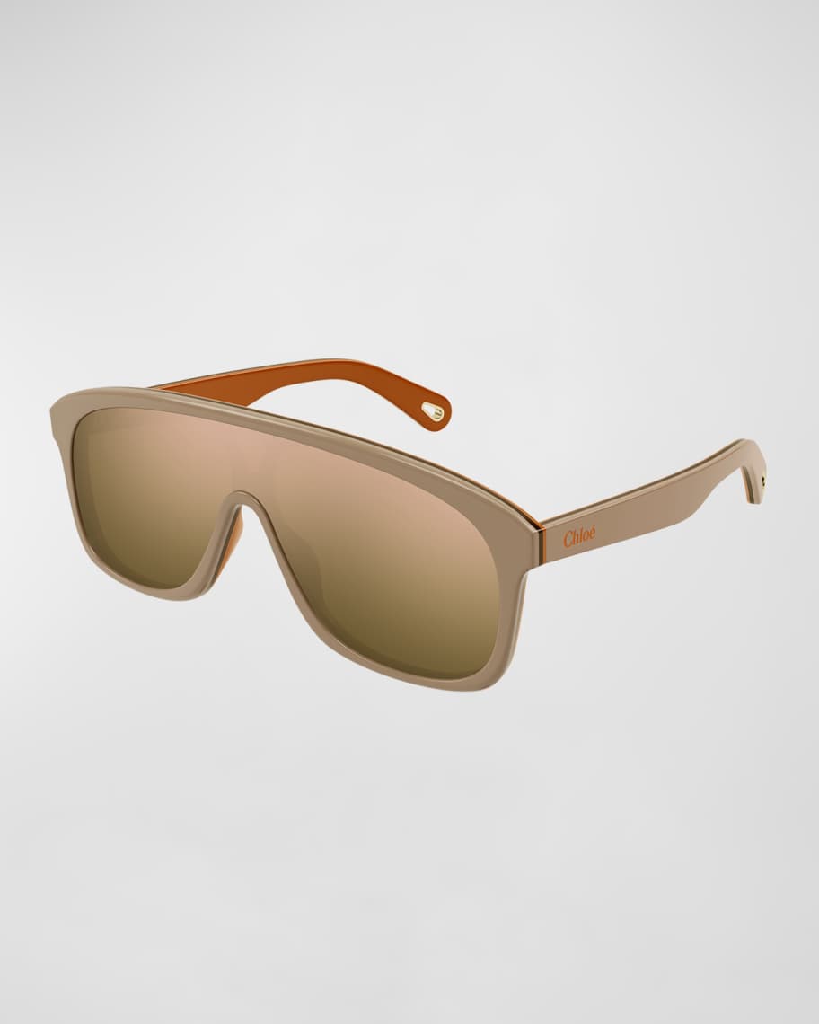Chloe Gradient Plastic Shield Sunglasses | Neiman Marcus