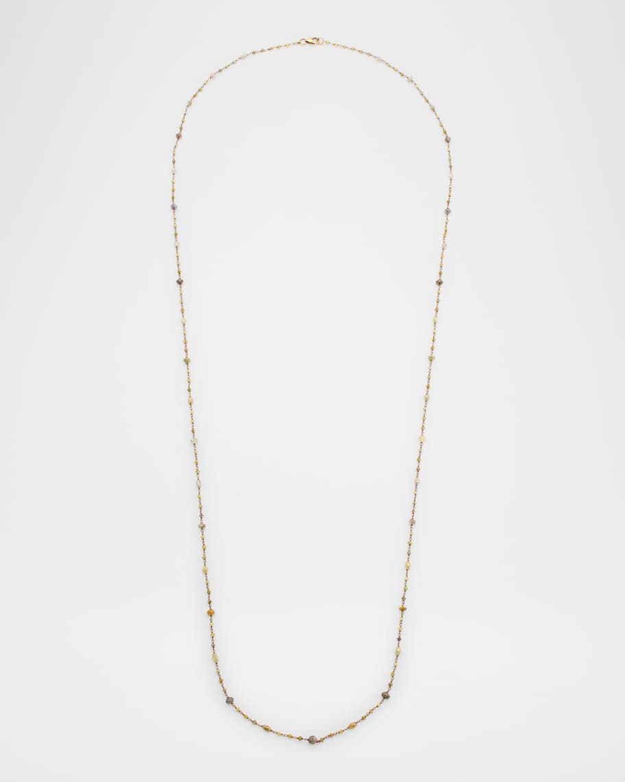 Debra Navarro 18K Yellow Gold Multicolored Diamond Bead Chain Necklace ...