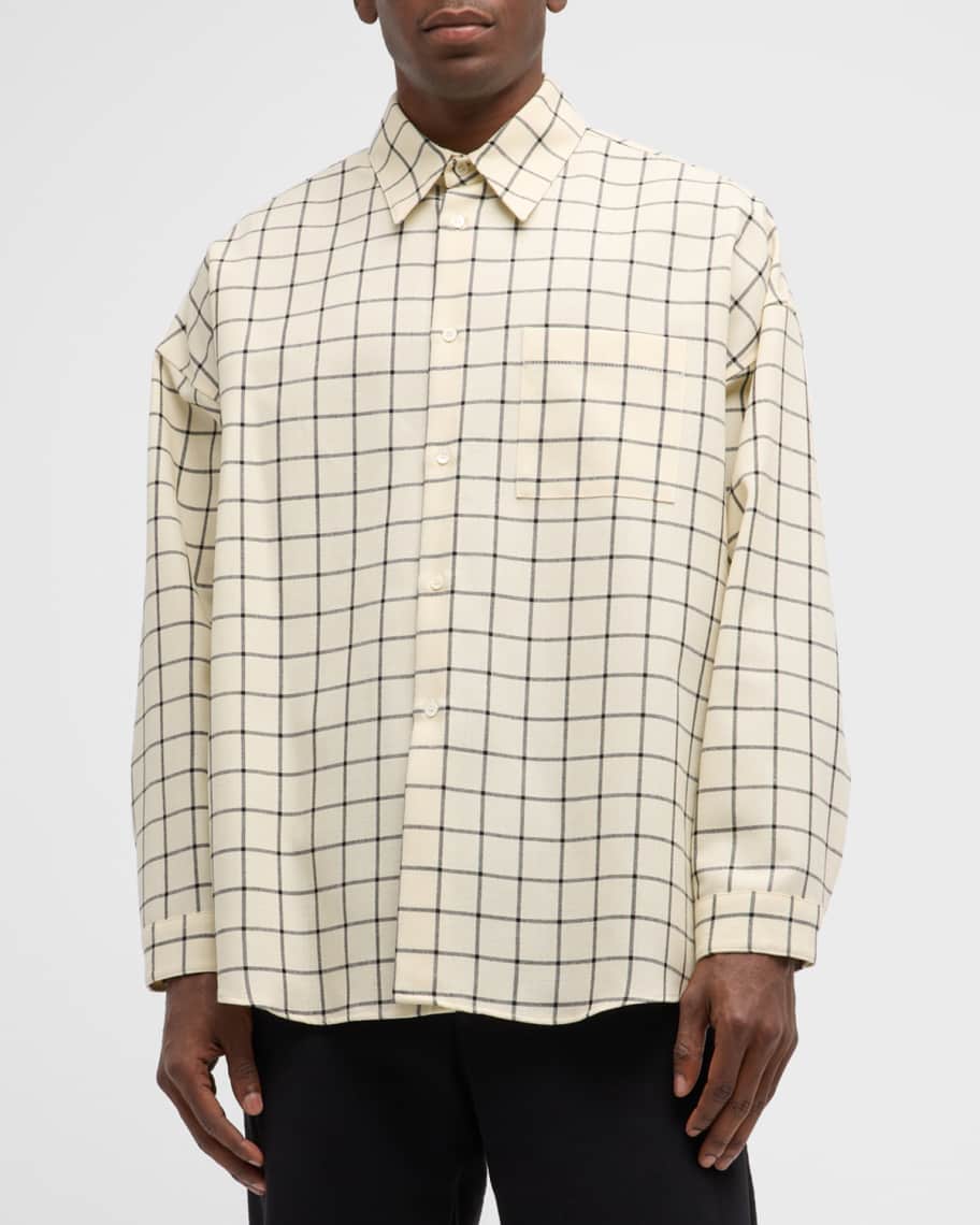 Marni Men's Wool Windowpane Sport Shirt | Neiman Marcus
