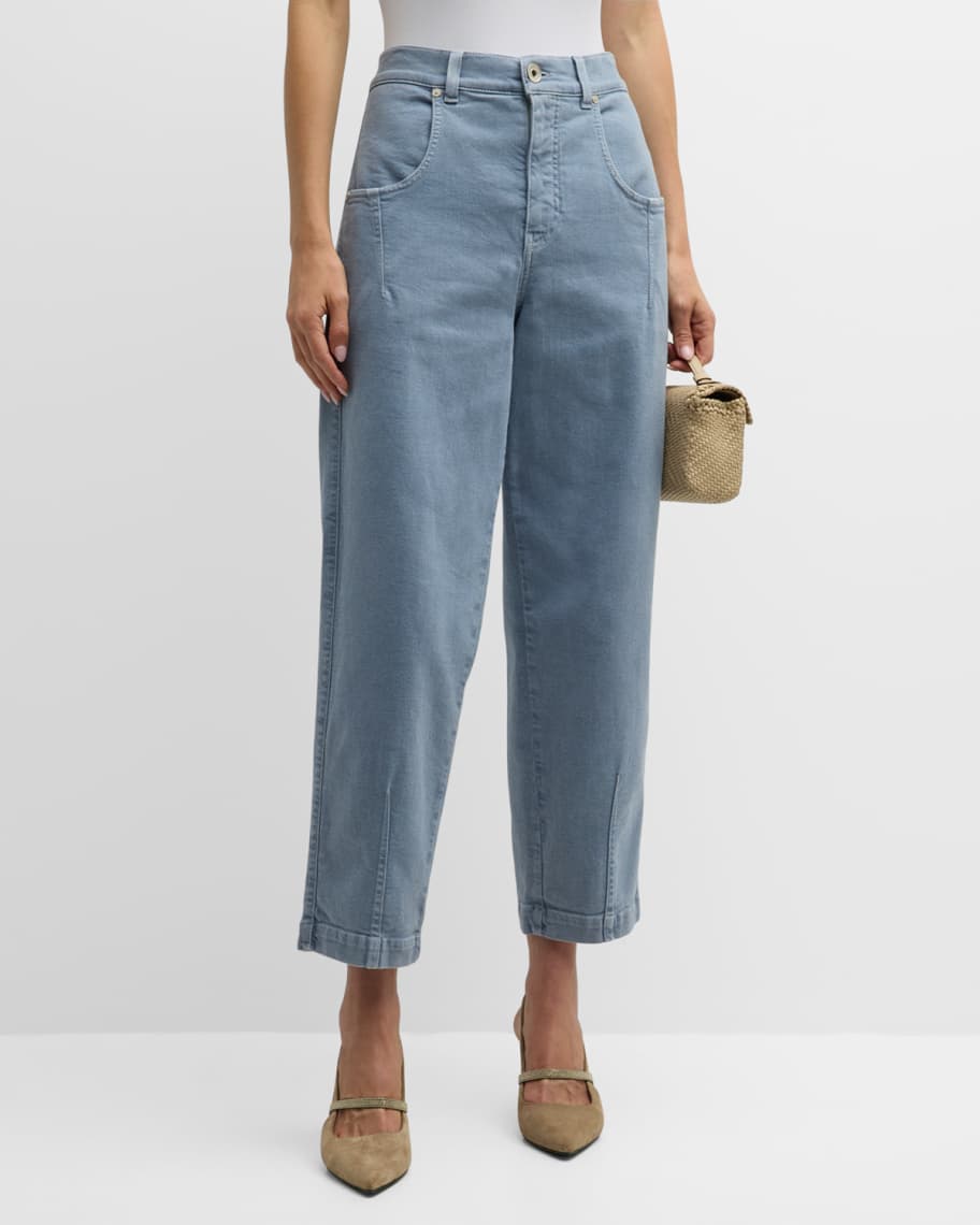 Eleventy Wide-Leg Cotton Bull Pants | Neiman Marcus
