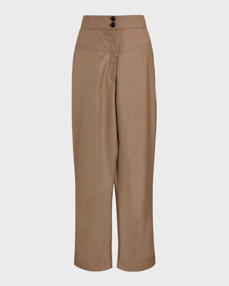 Secret Mission Athena Wool High-Waisted Pants | Neiman Marcus