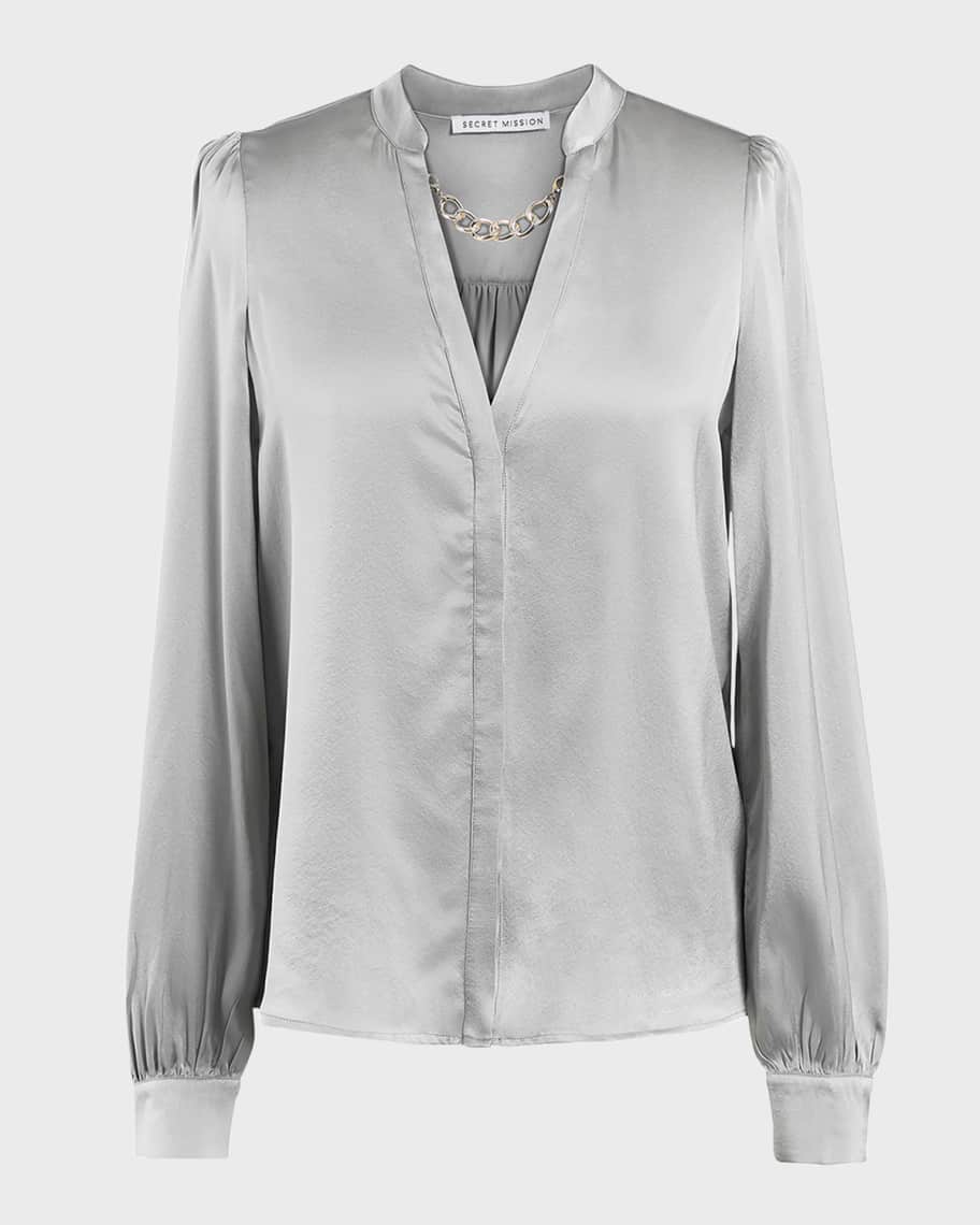 Secret Mission Vivi Silk Removable Chain Blouse | Neiman Marcus
