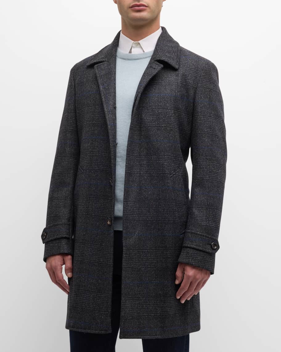 Neiman Marcus Men's Plaid Double-Face Balmacaan | Neiman Marcus