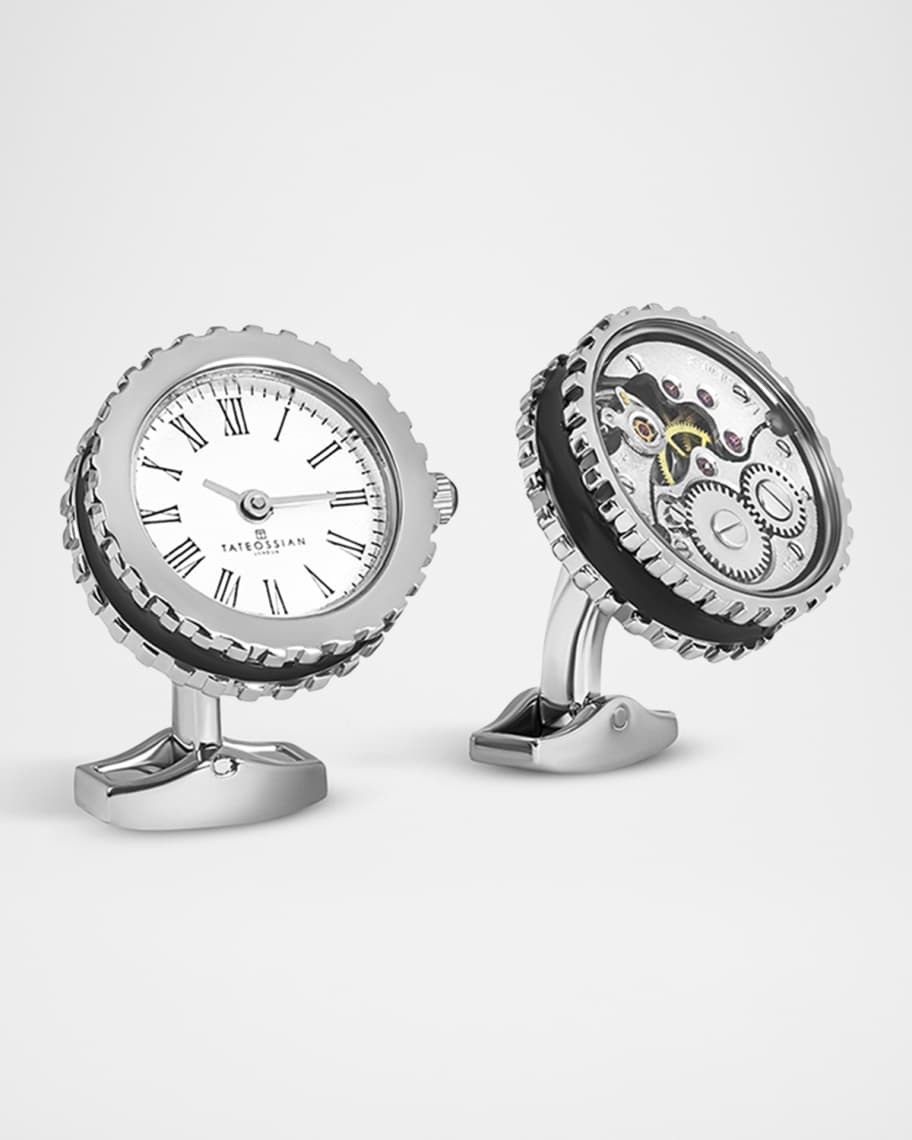 Tateossian Men's Skeleton Gear and Watch Cufflinks | Neiman Marcus