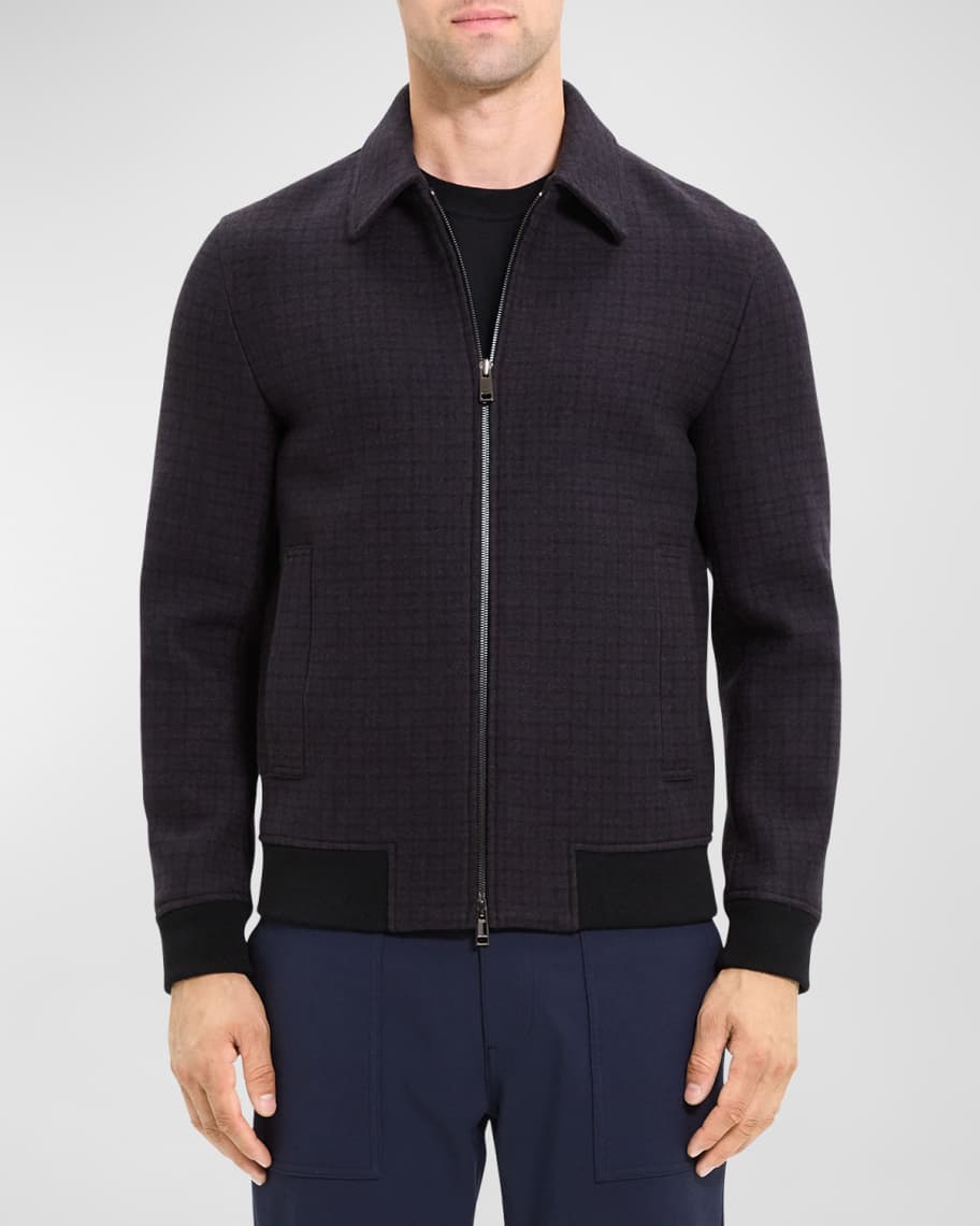 Theory Men's Wyatt Jacket in Rush Micro Check | Neiman Marcus