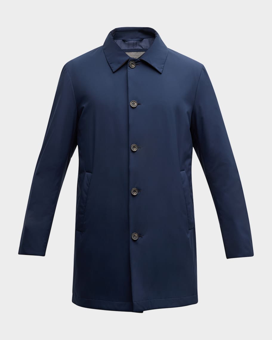 Corneliani Men's Tech Overcoat with Detachable Bib | Neiman Marcus