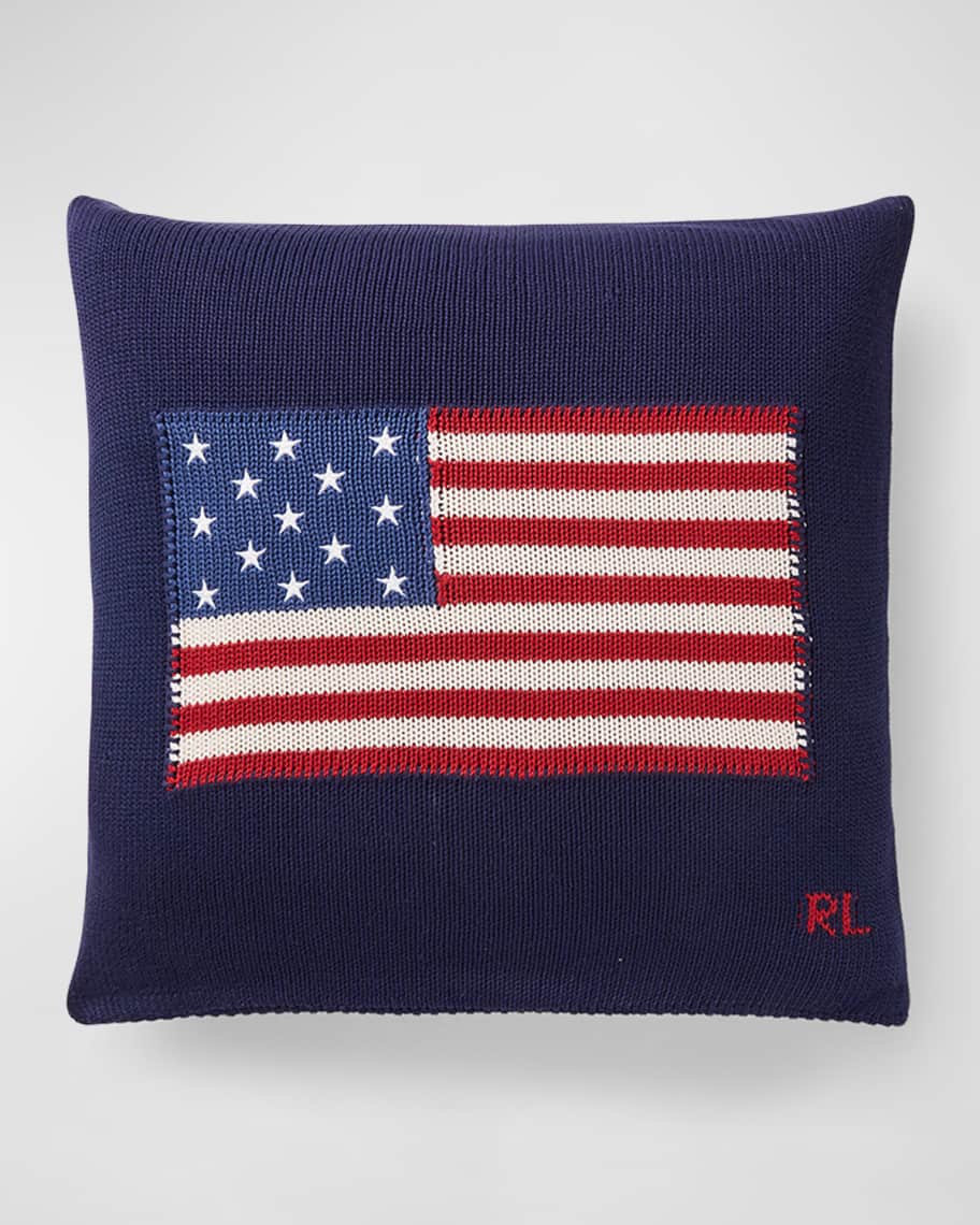 Ralph Lauren Home RL Flag Decorative Pillow, 20" Square | Neiman Marcus