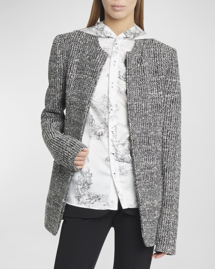 Coperni Paillette Tweed Single-Breasted Tailored Jacket | Neiman Marcus