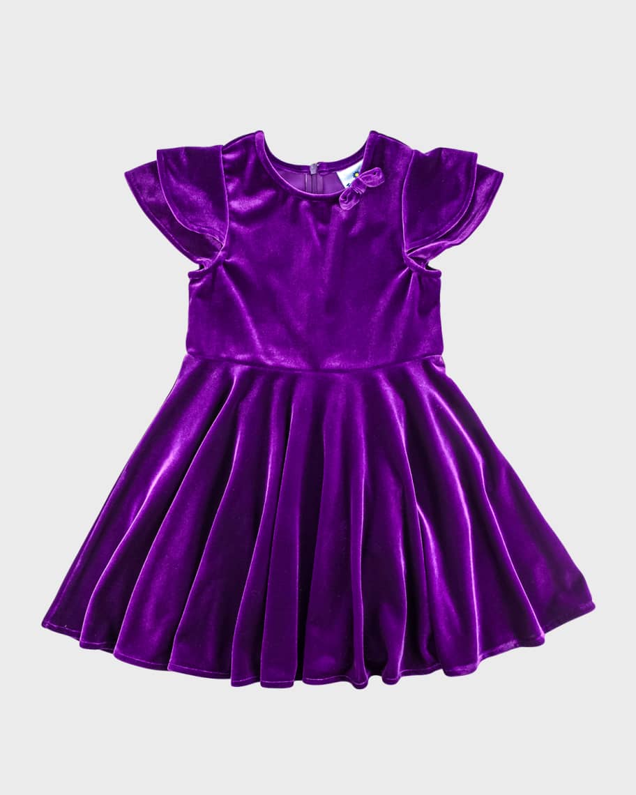 Florence Eiseman Girls Velvet Dress W Bow Size 4 10 Neiman Marcus