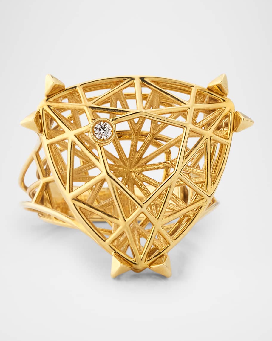 Peruffo 18K Yellow Gold Triangular Ink Ring | Neiman Marcus