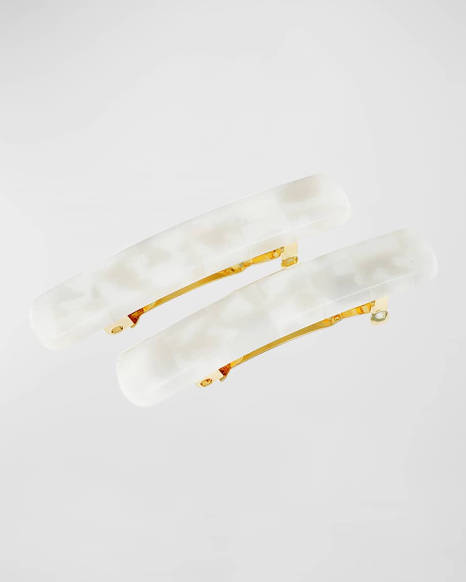 France Luxe Mini Rectangle Barrette Pair | Neiman Marcus