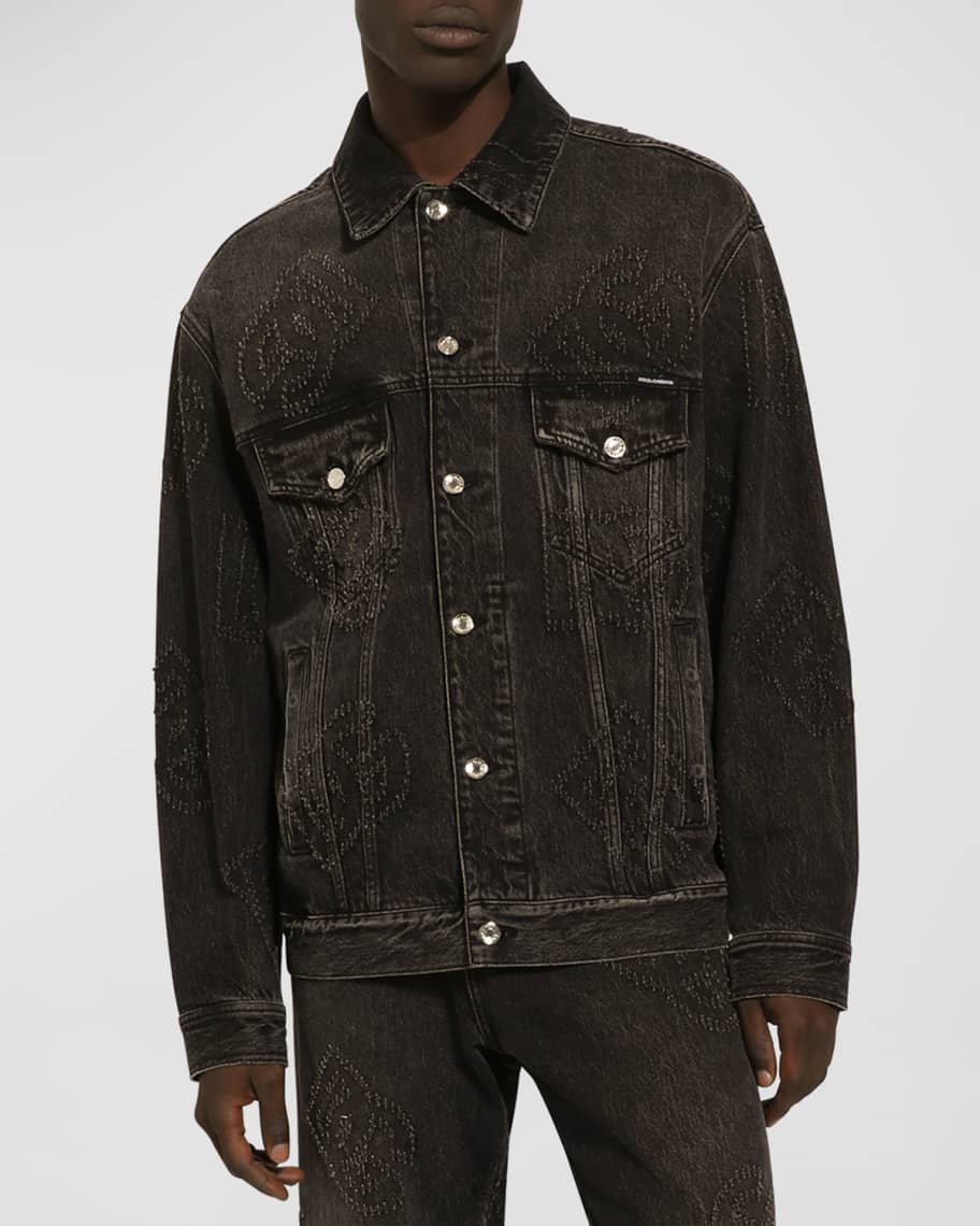Dolce&Gabbana Men's DG Logo Denim Jacket | Neiman Marcus