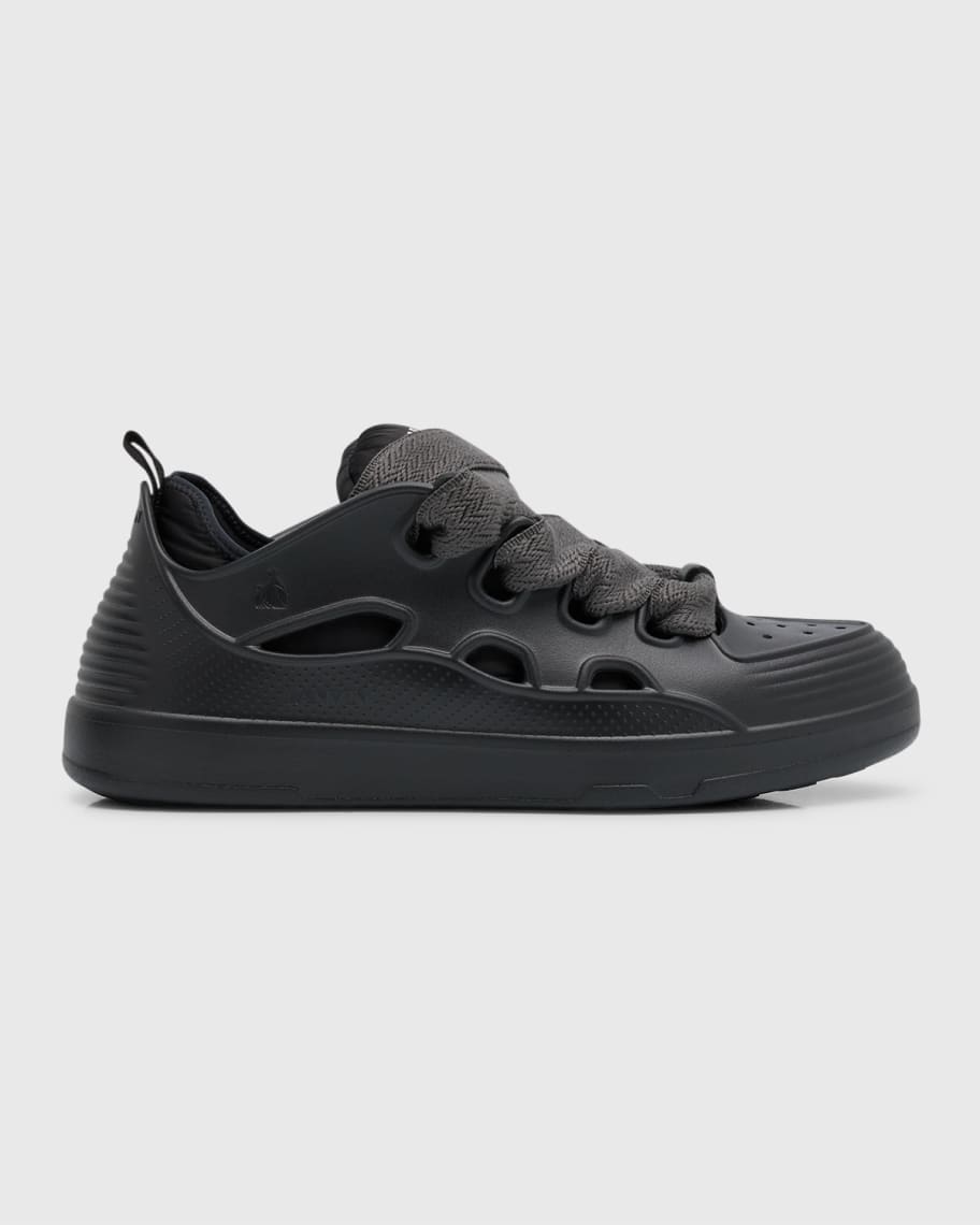 Lanvin Men's Curb Rubber Jumbo-Lace Sneakers | Neiman Marcus