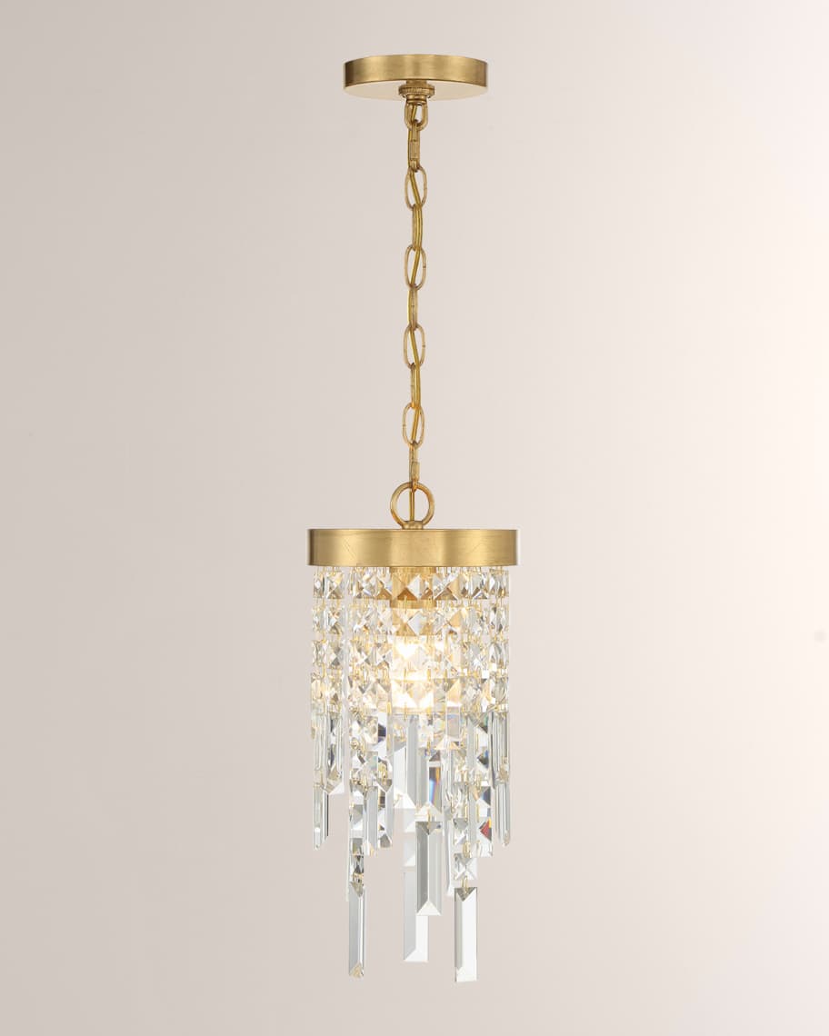 Crystorama Winfield 1-Light Antiqued Gold Pendant | Neiman Marcus