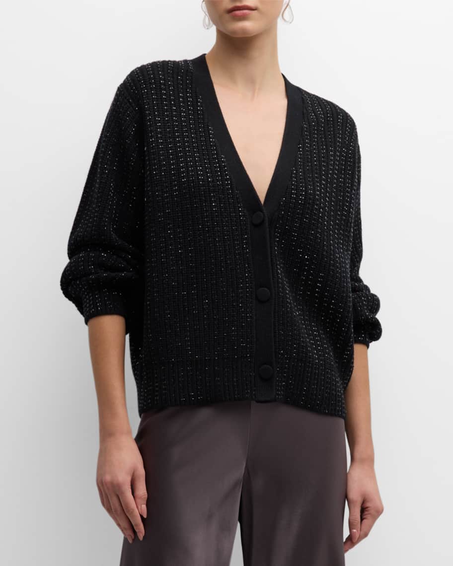 TSE Cashmere Cashmere Rhinestone-Embellished Cardigan | Neiman Marcus