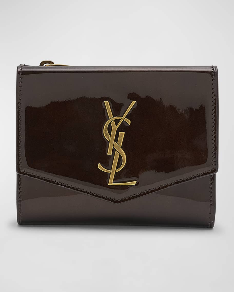 Saint Laurent YSL Monogram Small Envelope Flap Wallet with Zip Pocket ...
