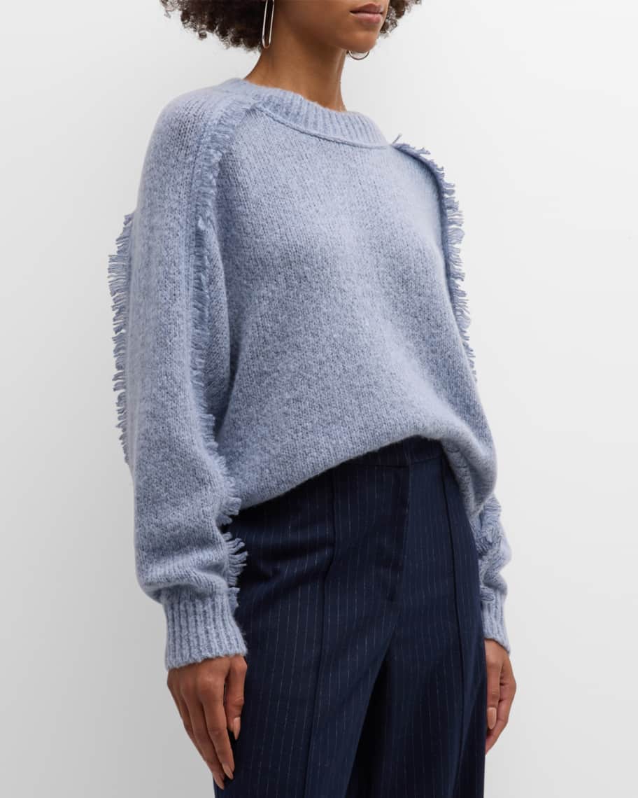 Brochu Walker Aimee Fringe-Trim Wool-Cashmere Sweater | Neiman Marcus