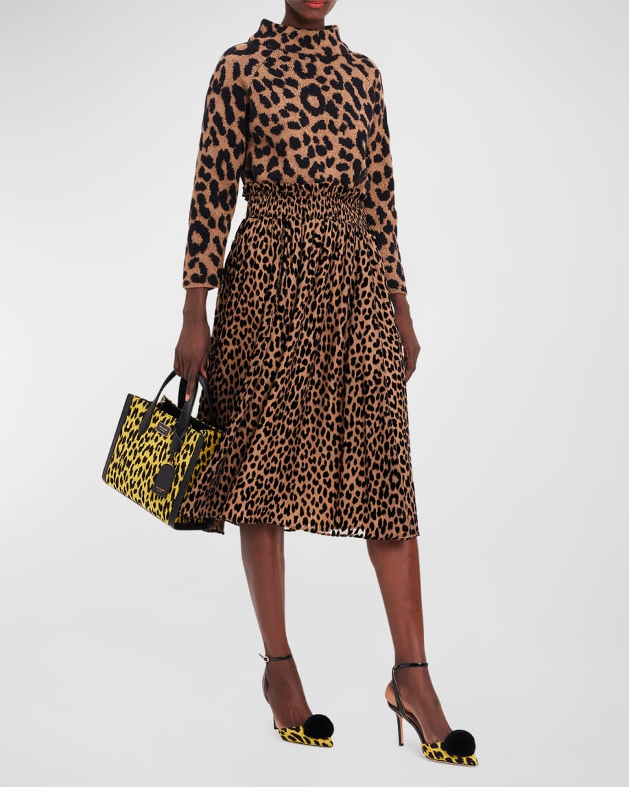 kate spade new york leopard-print mock-neck raglan-sleeve sweater ...