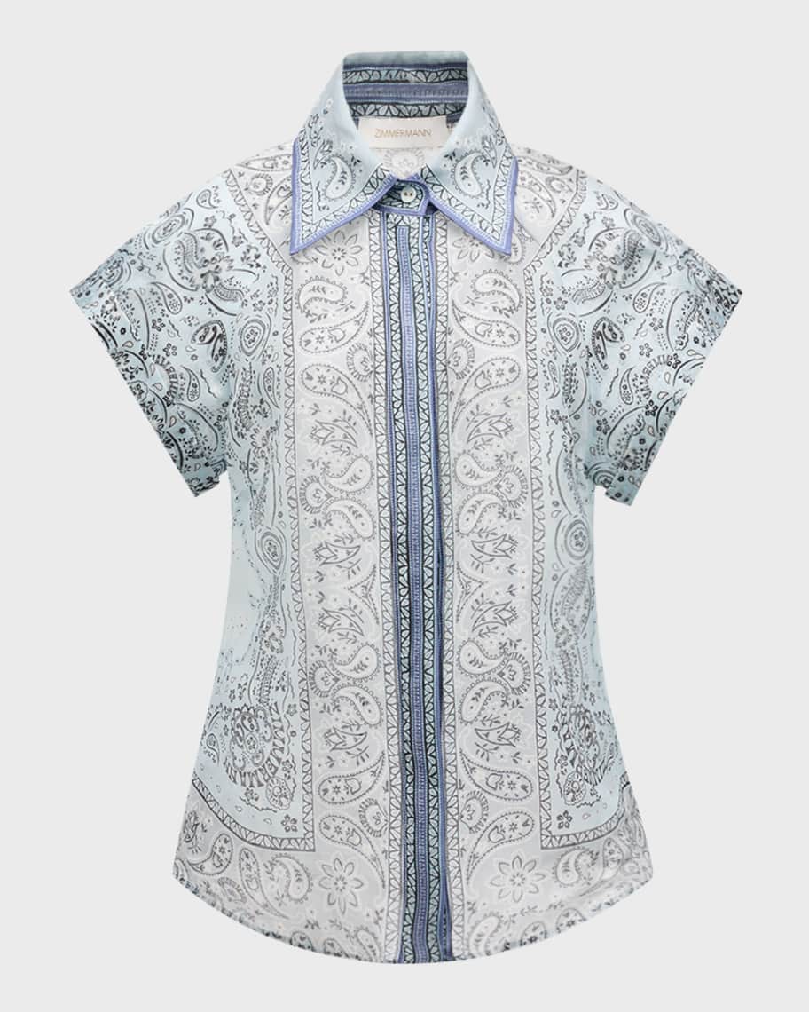 Zimmermann Matchmaker Fitted Paisley Blouse | Neiman Marcus