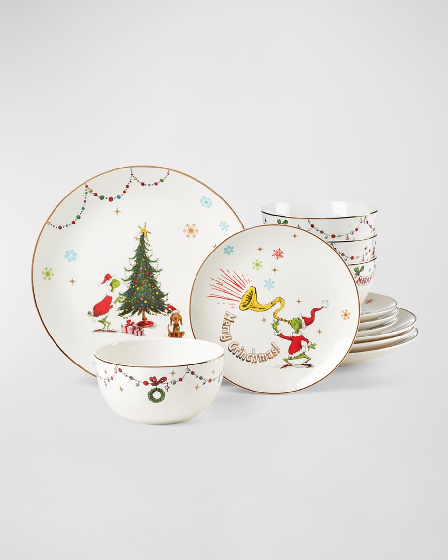 Lenox Merry Grinchmas 12-Piece Dinnerware Set | Neiman Marcus