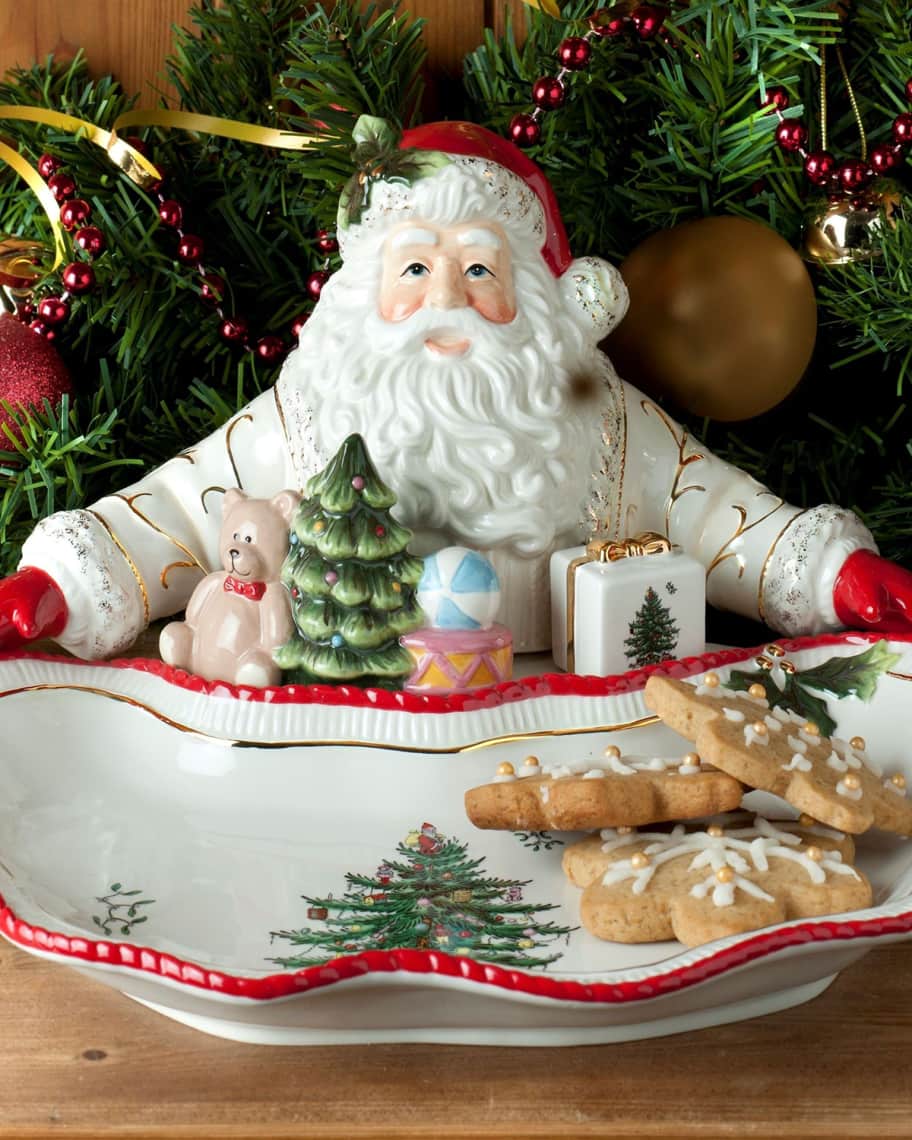 Spode Christmas Tree Santa Dish | Neiman Marcus