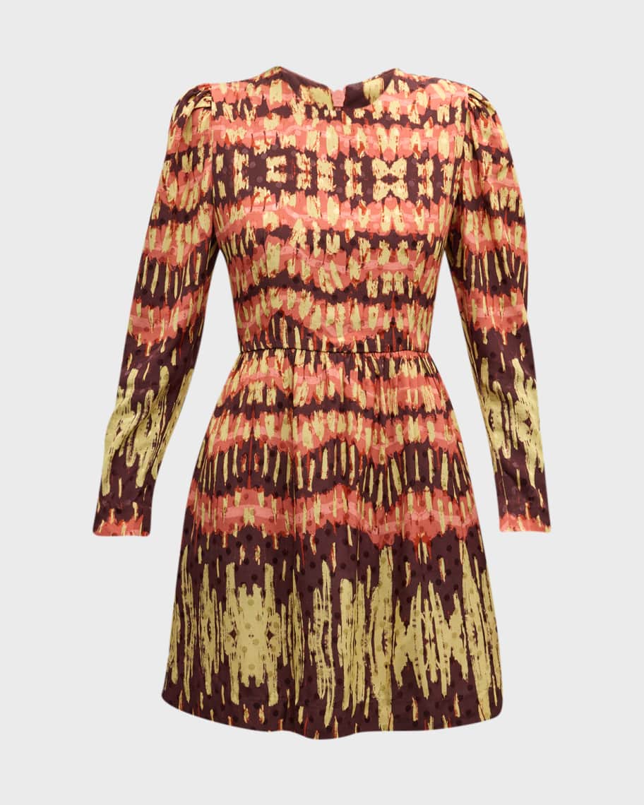 Atelier 17.56 Flavia Abstract-Print A-Line Mini Dress | Neiman Marcus