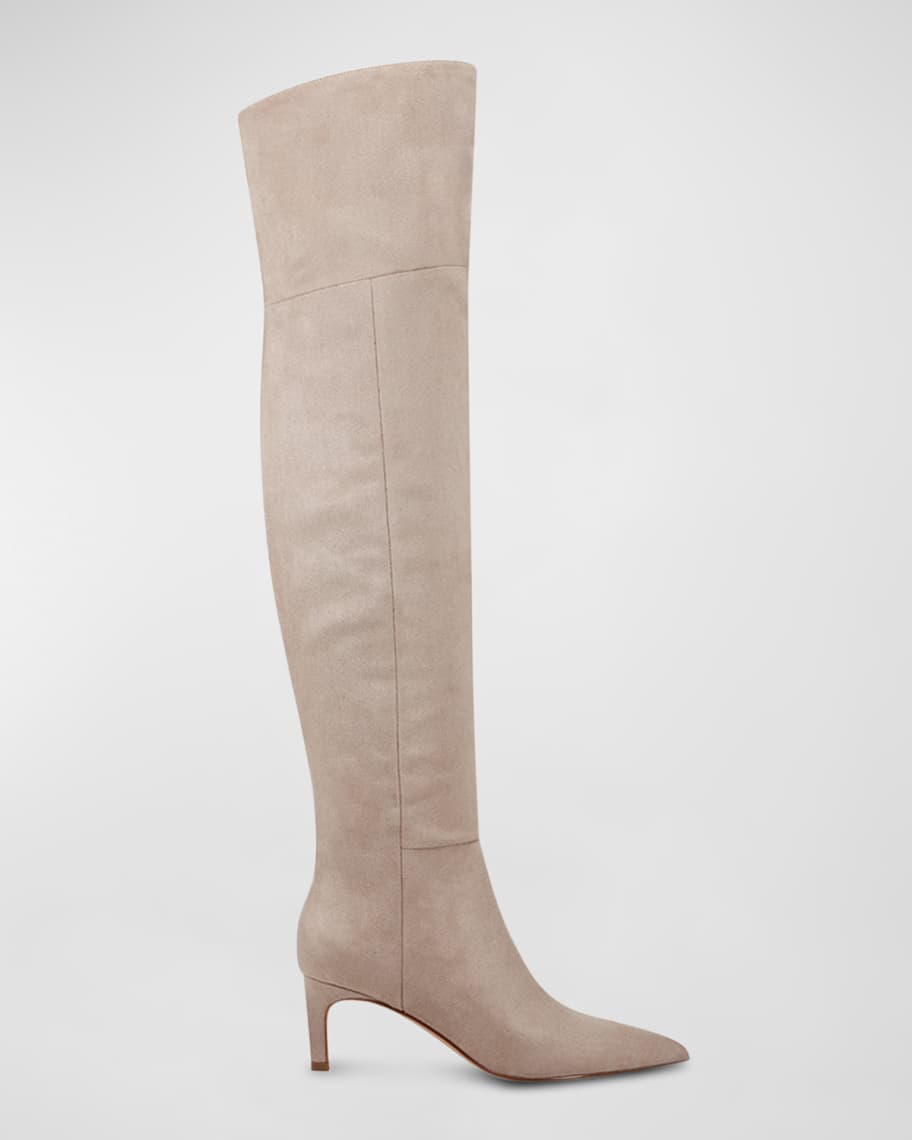 Marc Fisher LTD Qulie Leather Over-The-Knee Boots | Neiman Marcus