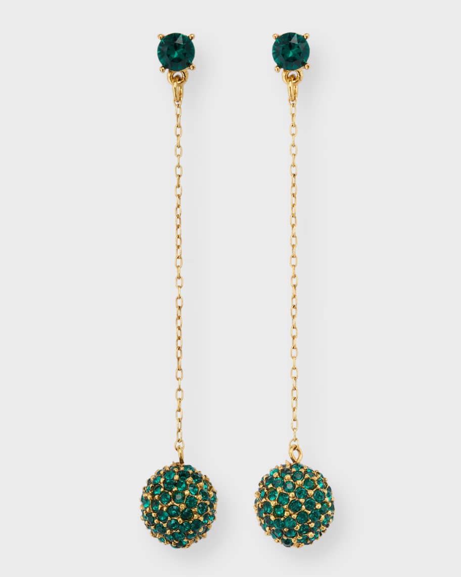 Oscar de la Renta Crystal Pave Ball Drop Earrings | Neiman Marcus