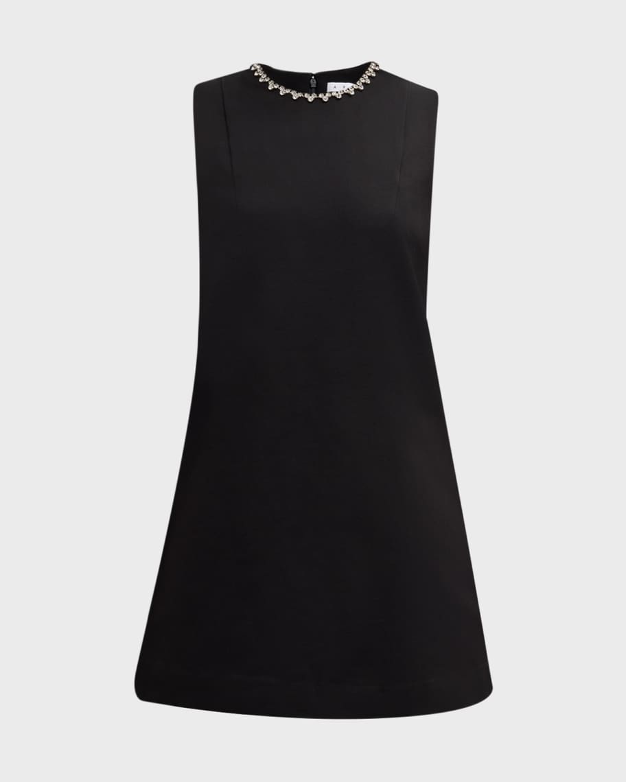 AREA Crystal Heart Backless Mini Dress | Neiman Marcus