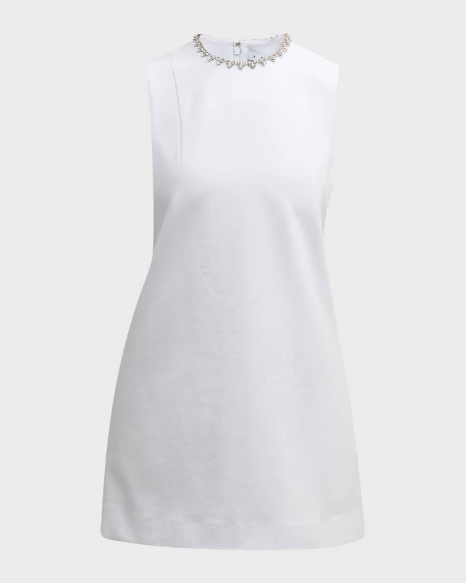 AREA Crystal Heart Backless Mini Dress | Neiman Marcus