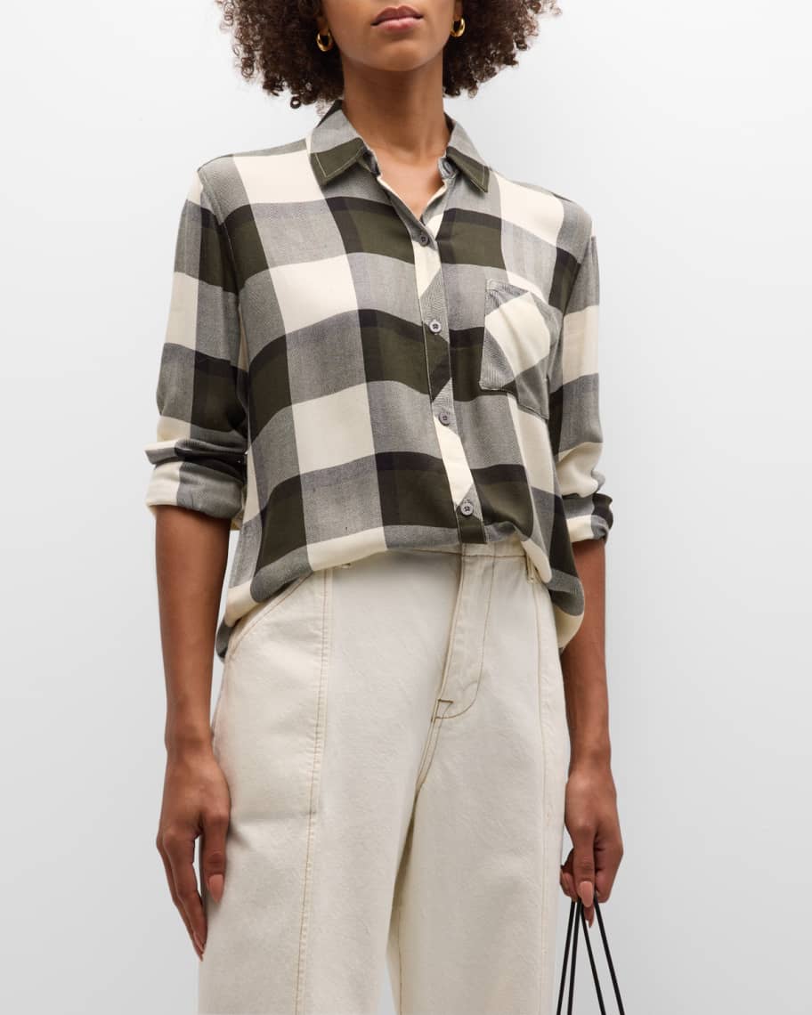 Rails Hunter Gingham Button-Front Shirt | Neiman Marcus