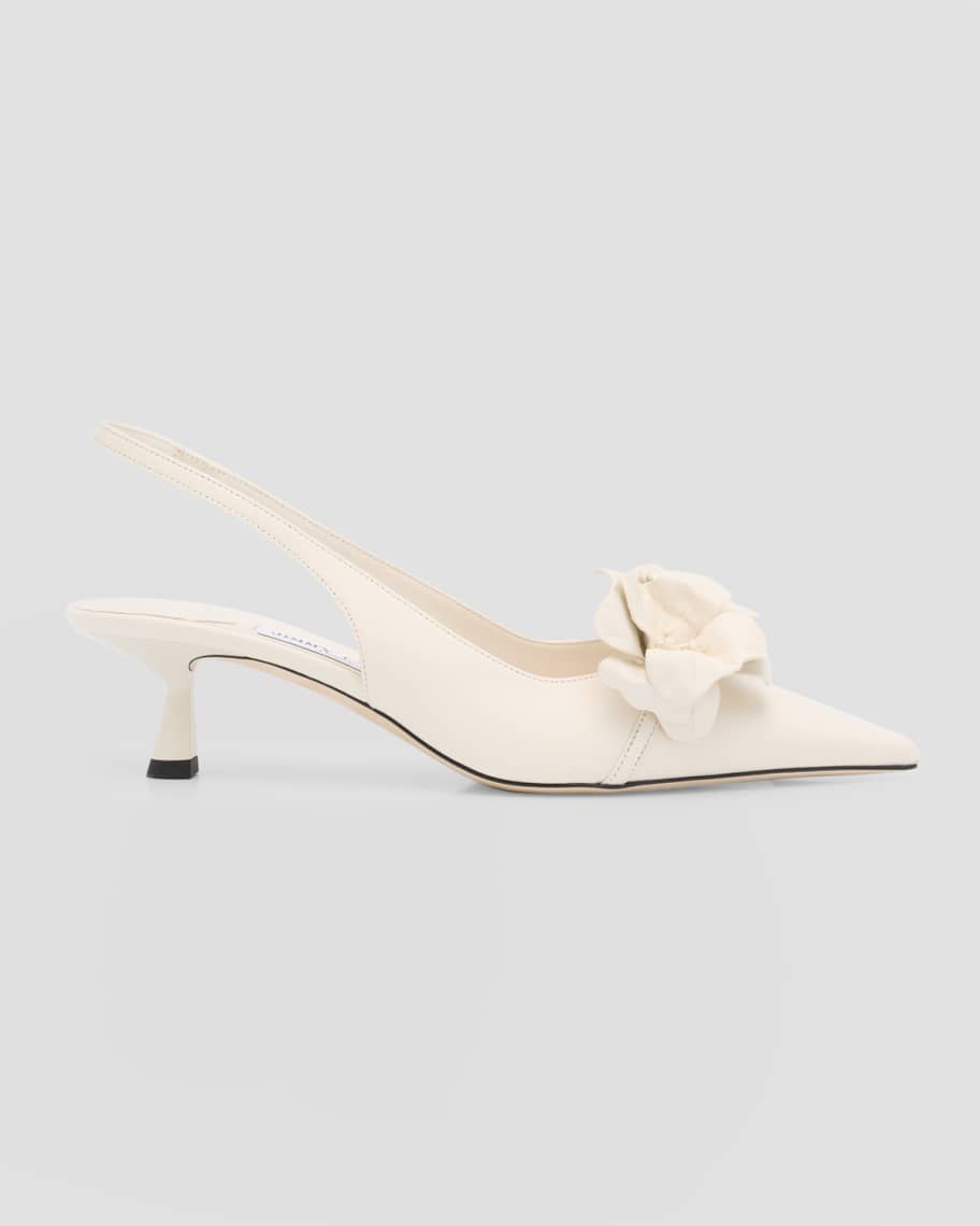 Jimmy Choo Amita Leather Flowers Slingback Pumps Neiman Marcus