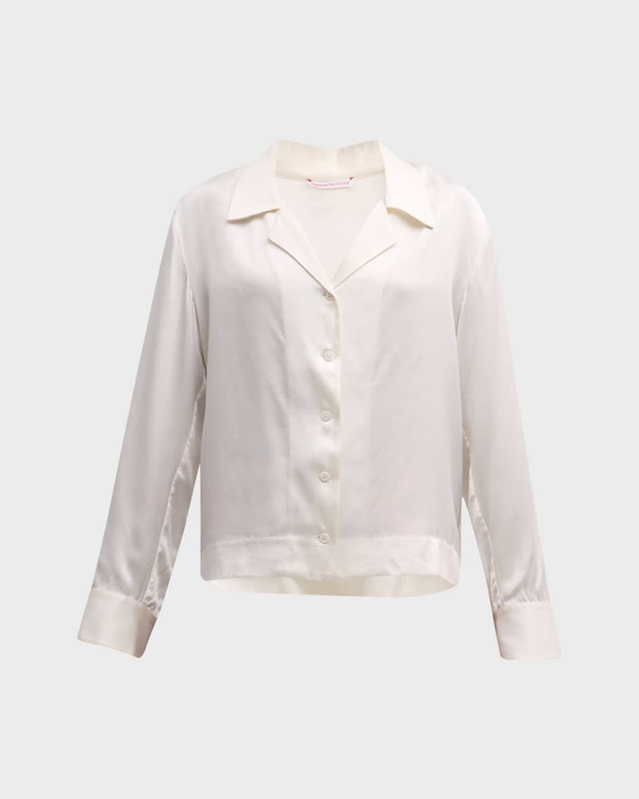 Frances Valentine Katherine Button-Down Silk Shirt | Neiman Marcus