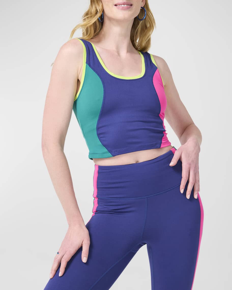 Terez Navy Colorblock TLC Crop Top | Neiman Marcus