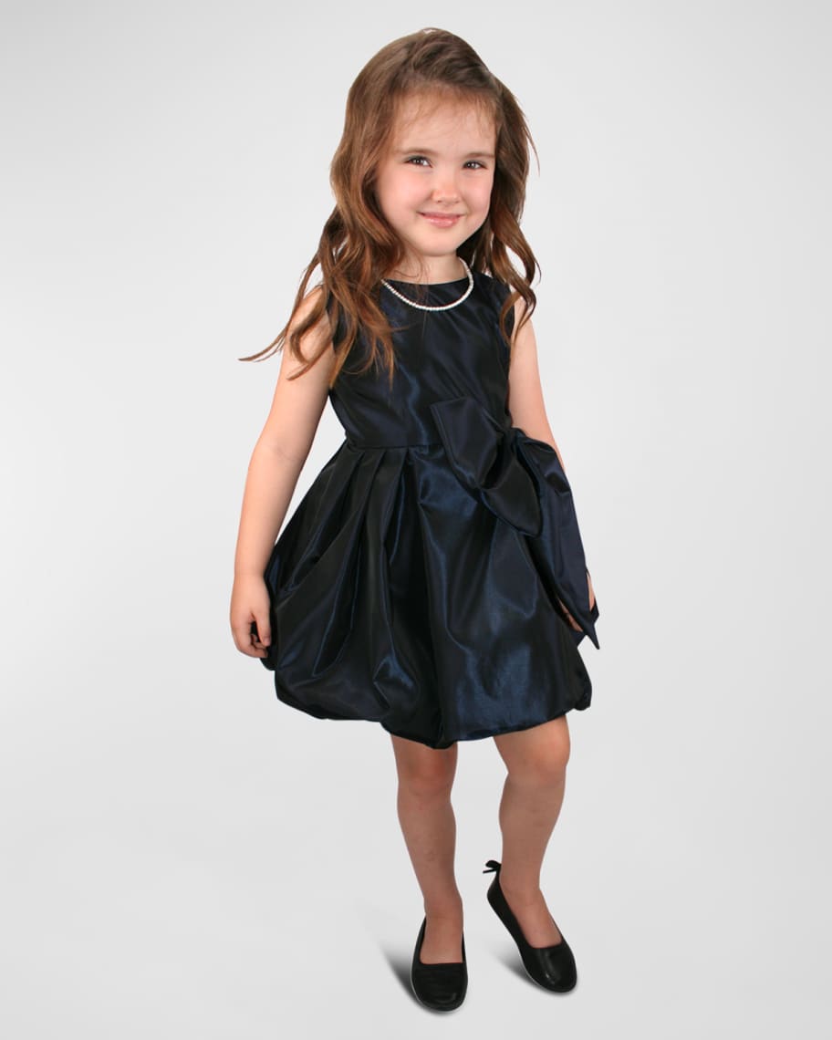 Helena Girl's Iridescent Side Bow Dress, Size 7-14 | Neiman Marcus