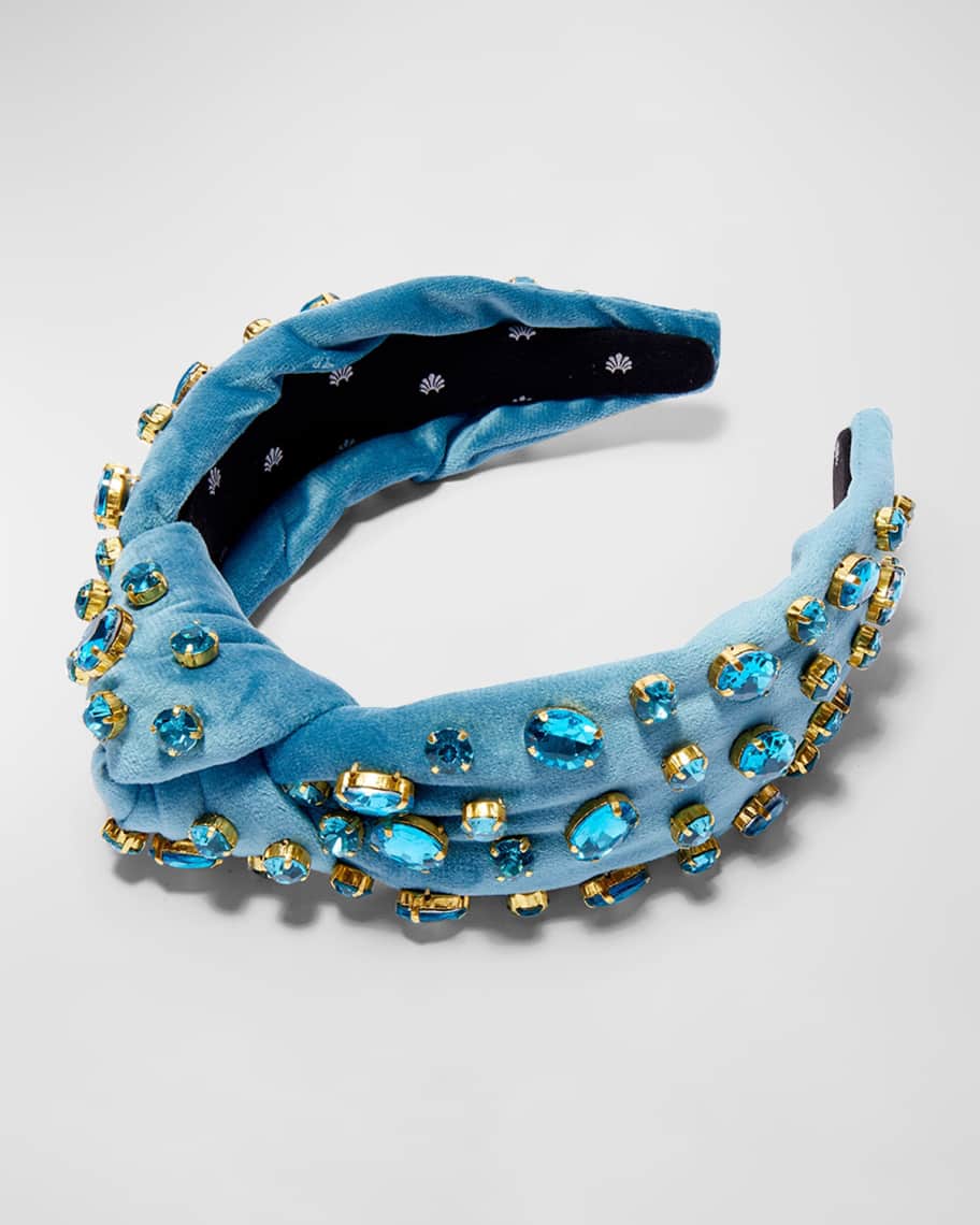 Lele Sadoughi Crystal Embellished Velvet Knot Headband Neiman Marcus