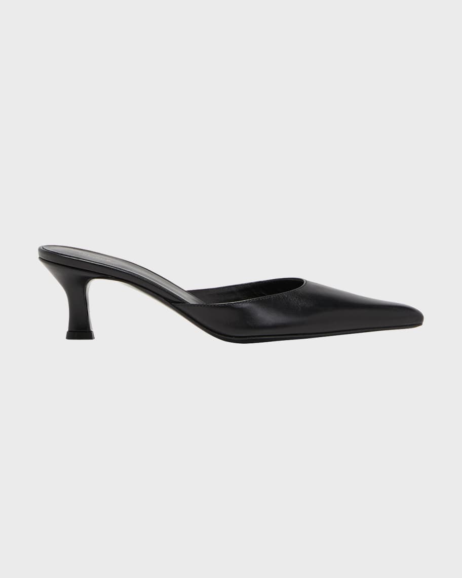 THE ROW Cybil Leather Mule Pumps | Neiman Marcus